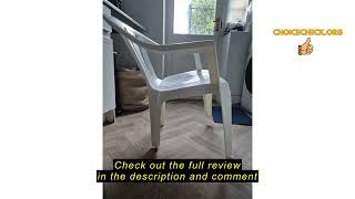 Review CrazyGadget Plastic Garden Low Back Chair Stackable Patio Outdoor Party Seat Chairs Picnic Wh