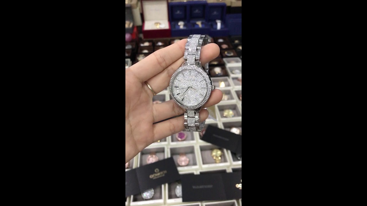 Michael Kors Silver Tone Crystal 38mm MK3822 Ladies Watch - YouTube