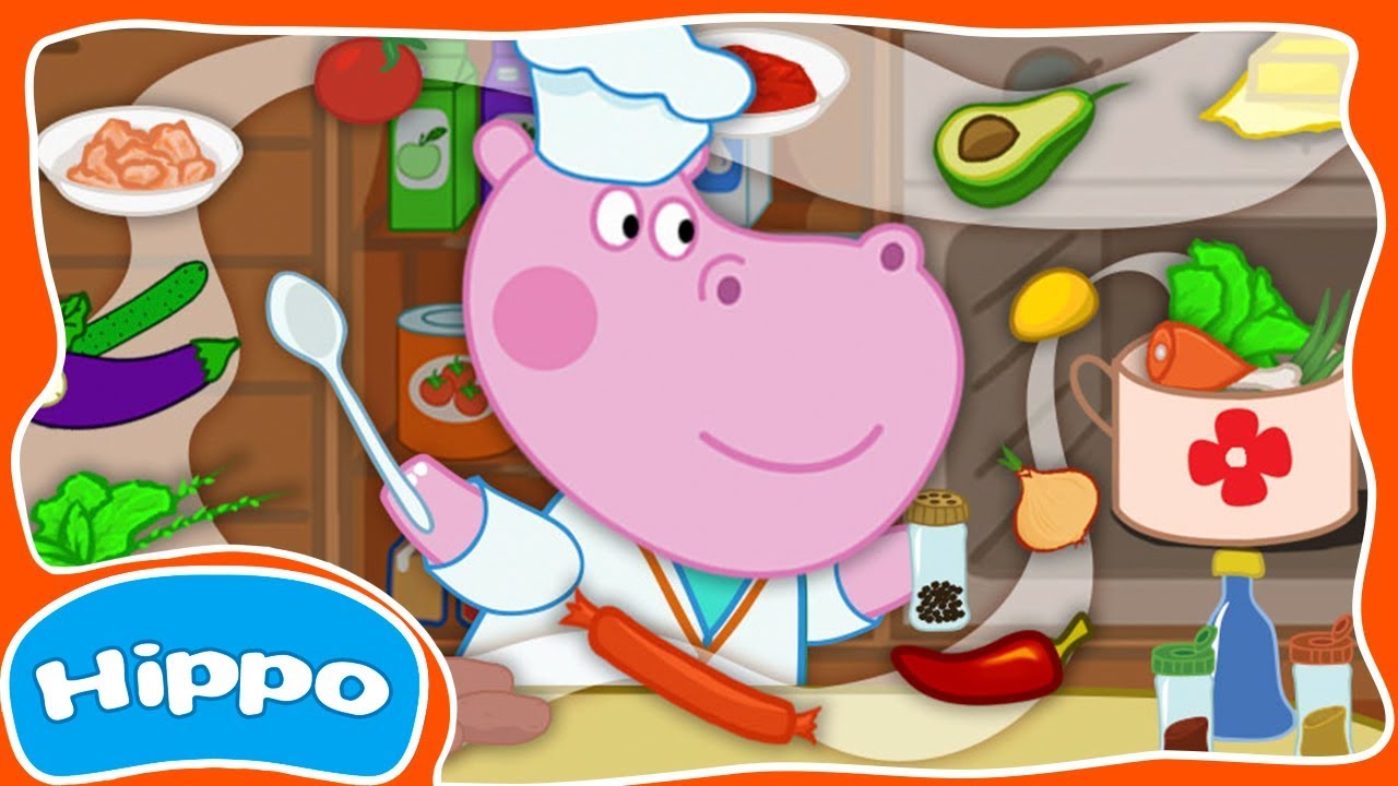 Hippo🌼 Cooking games: Feed funny animals 🌼Cartoon game for kids - YouTube