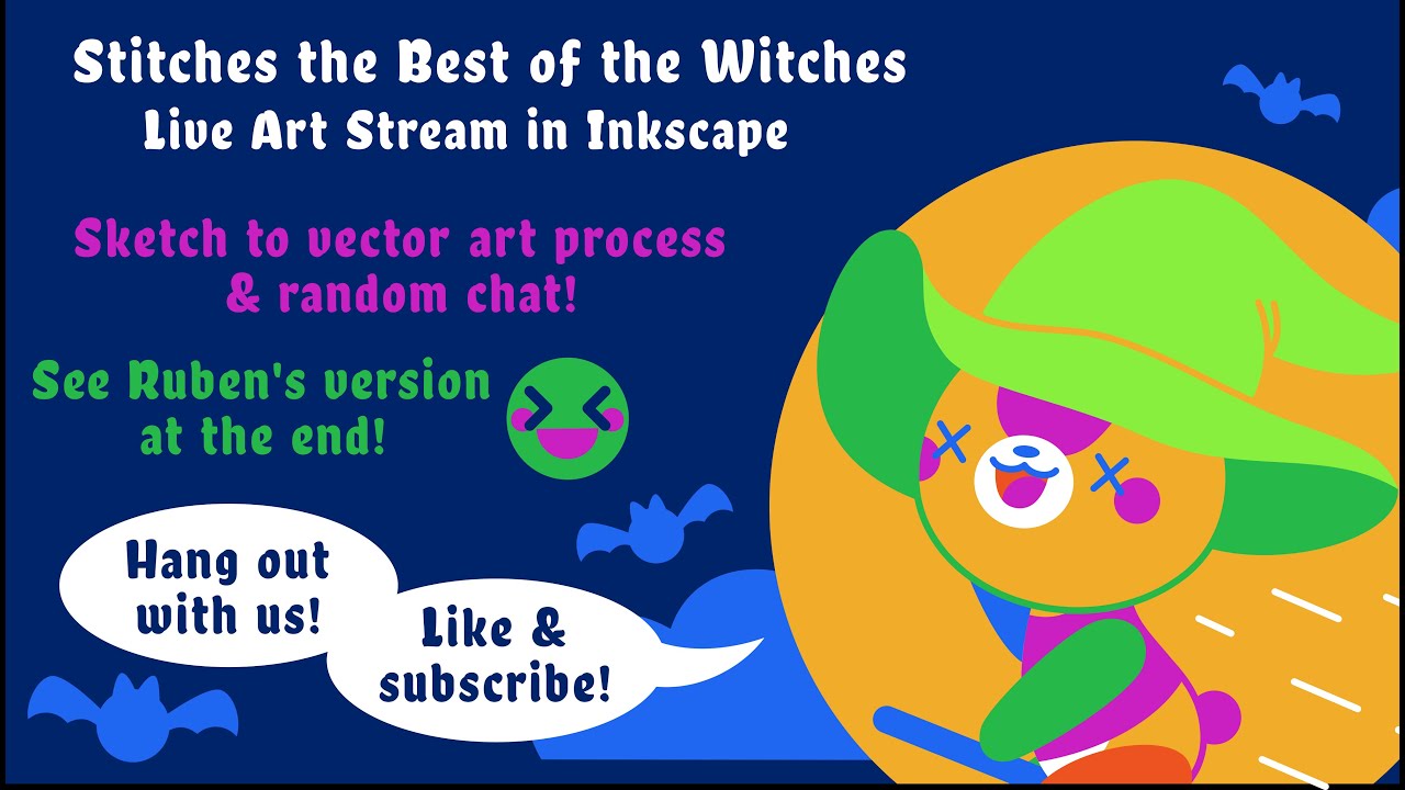 Stitches the Best of the Witches - Live Art Stream in Inkscape - YouTube
