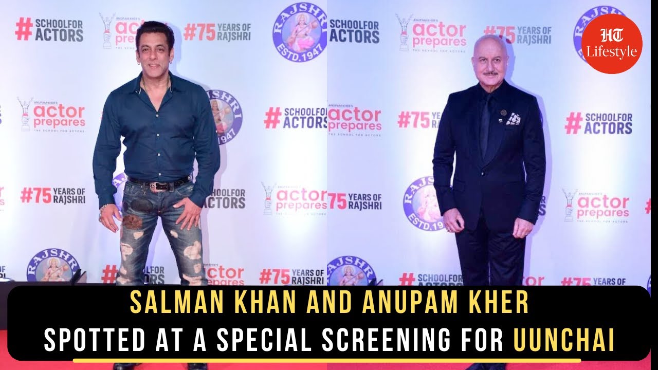 Bollywood Update: Salman Khan and Anupam Kher spotted at a special screening for Uunchai - YouTube