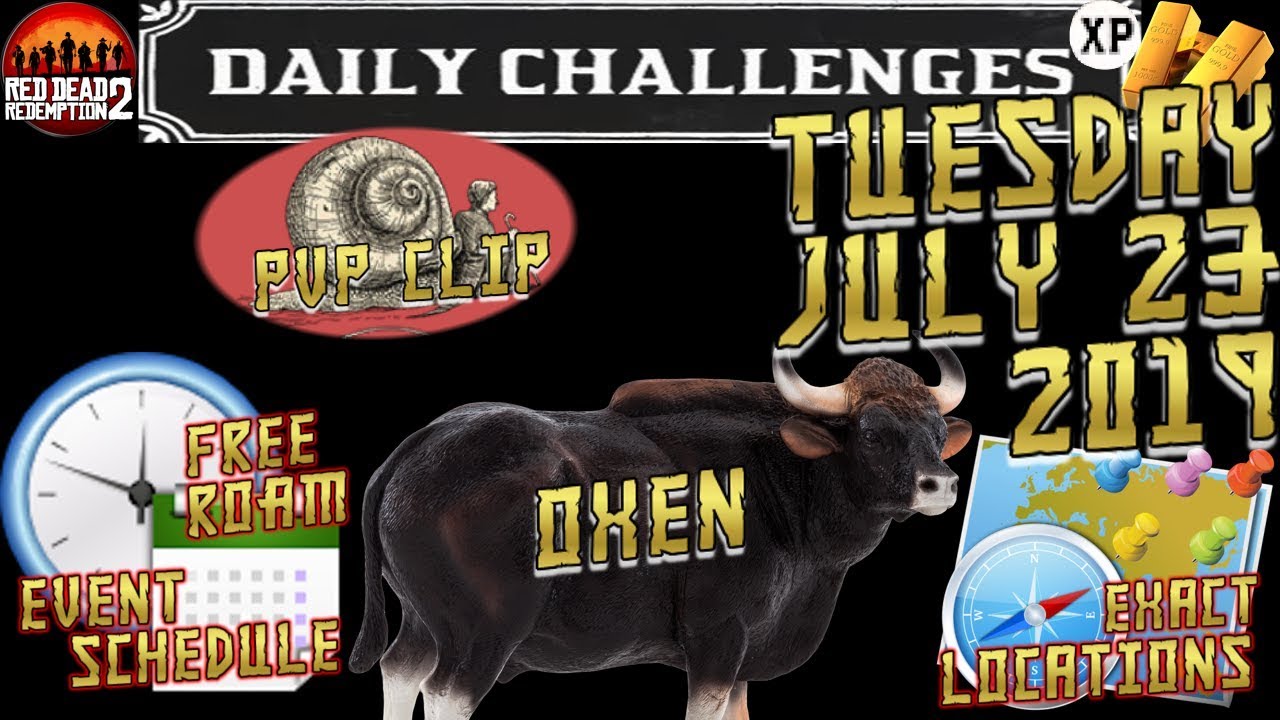 Daily Challenges Oxen Locations Free Roam Event Schedule RDR2 Red Dead ...