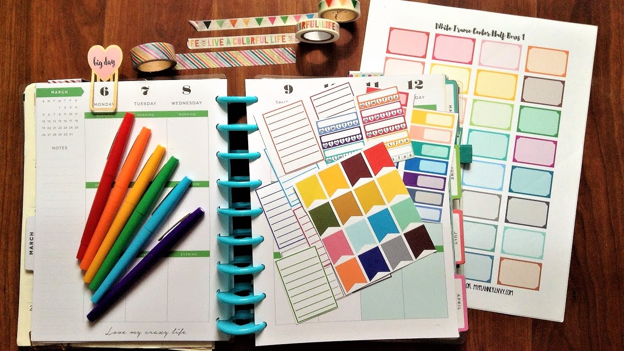 Plan With Me on a Budget, Rainbow Theme Happy Planner with Free ...
