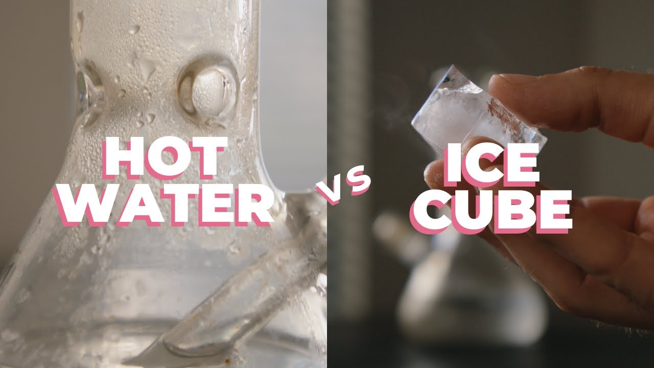 HOT WATER vs ICE CUBE in your bong - YouTube