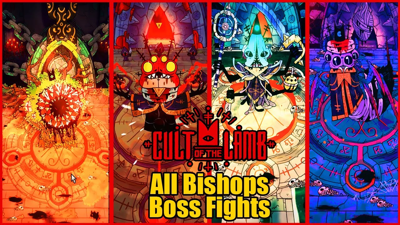Cult of the Lamb (Hard Difficulty) - All Bishops Boss Fights - YouTube