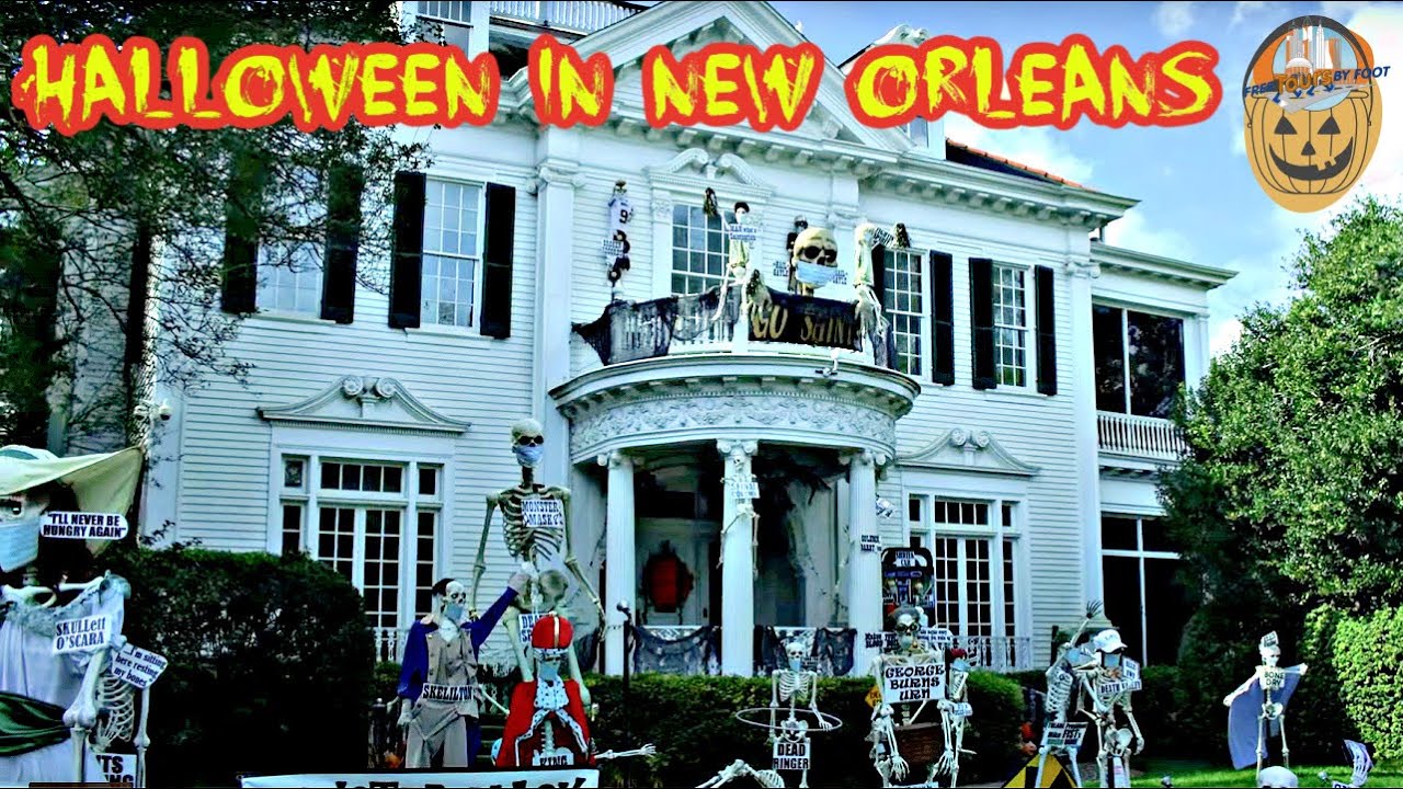 New Orleans Halloween Decorations and Parade (Skeleton House, Ghost ...