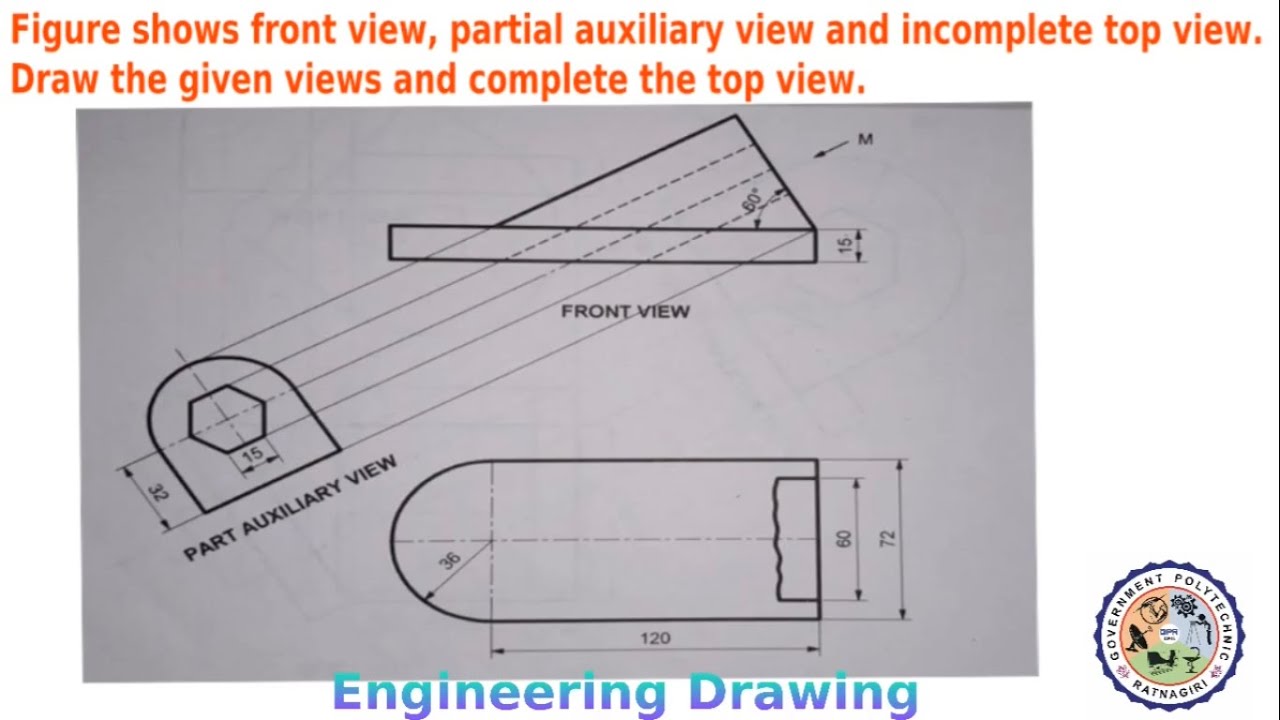 Auxiliary View :- Problem-02 - YouTube