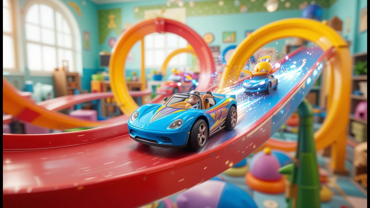 Baby Car Racing Ramp Toy | Learn Colors for Kids & Toddlers | Fun ...