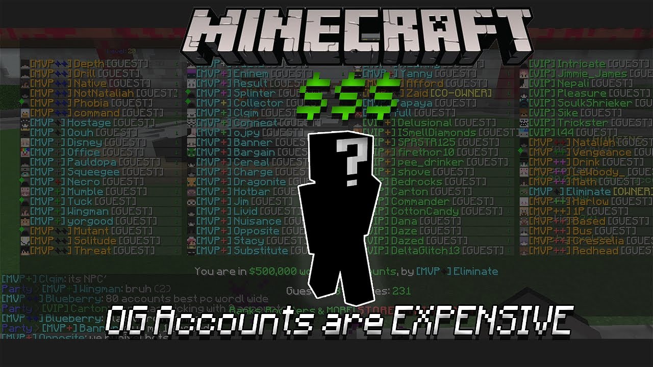 OG Minecraft Accounts are worth WAY more $$$ now - YouTube