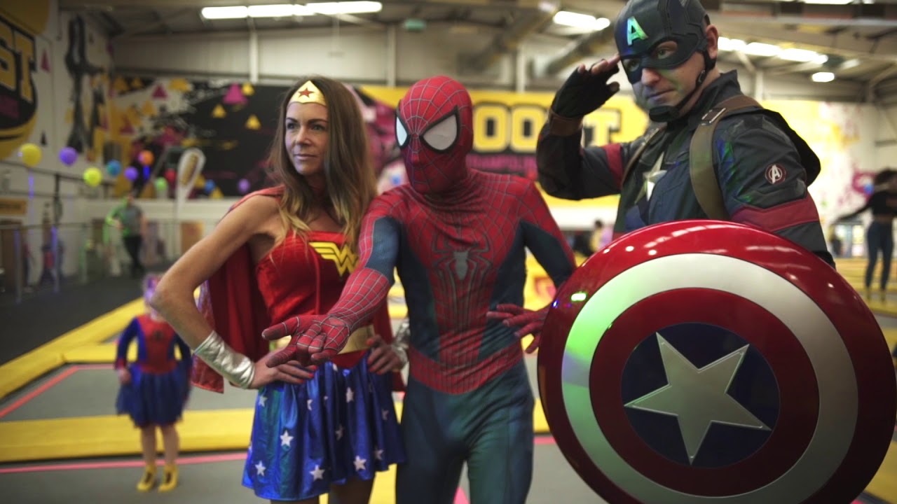 Superhero Saturday at Boost Trampoline Parks - YouTube