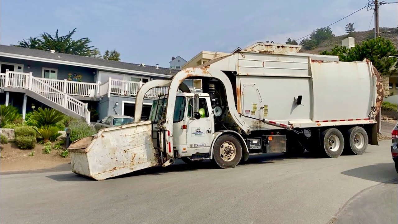 San Luis Obispo/ Waste Connections- Front Loader on Trash - YouTube