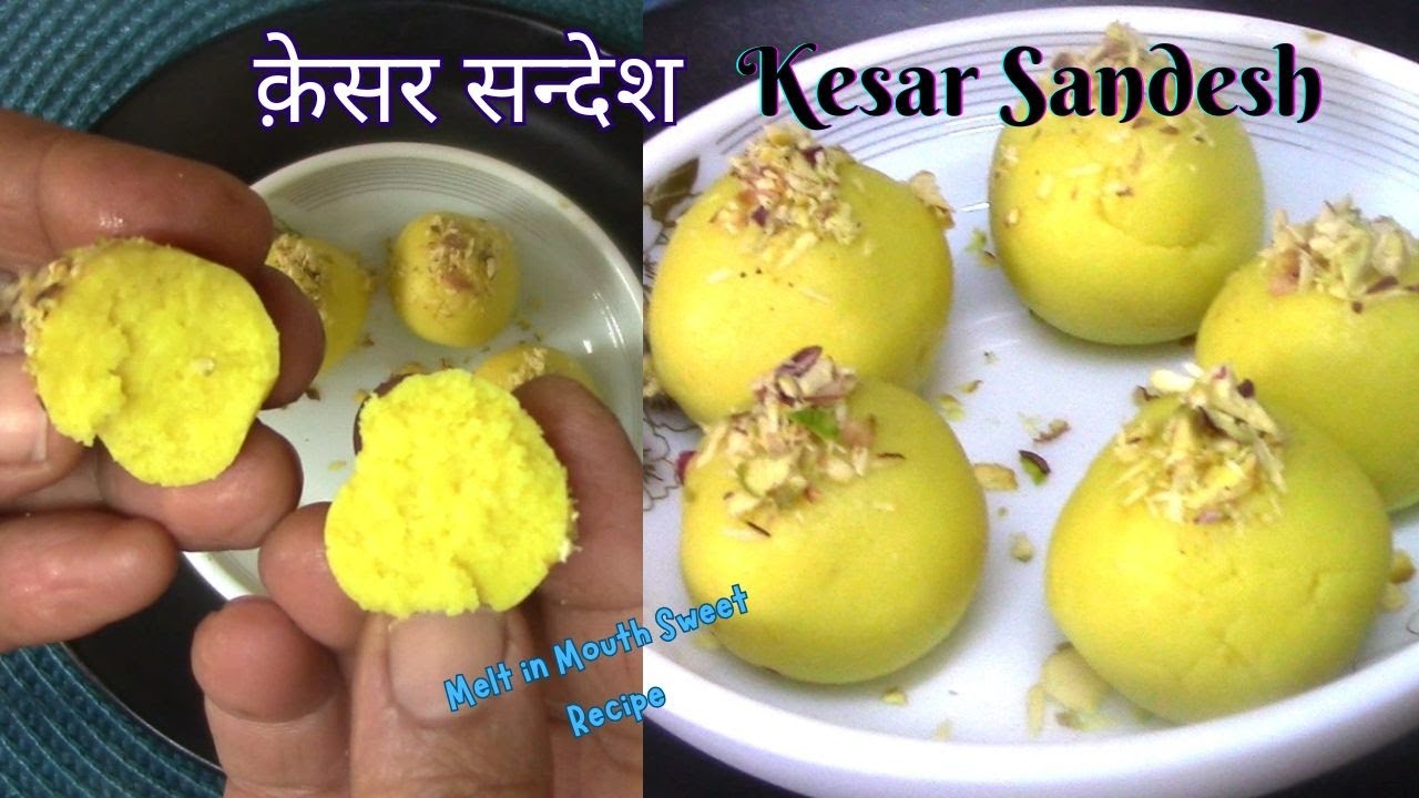 Kesar Sandesh (Saffron Paneer Sweet) | Only 3 Ingredients | Healthy ...