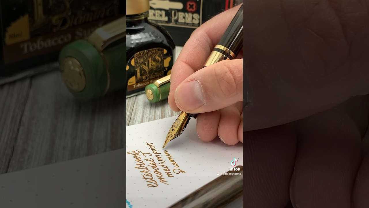Esterbrook Model J fountain pen with Diamine Tobacco Sunburst ink - YouTube