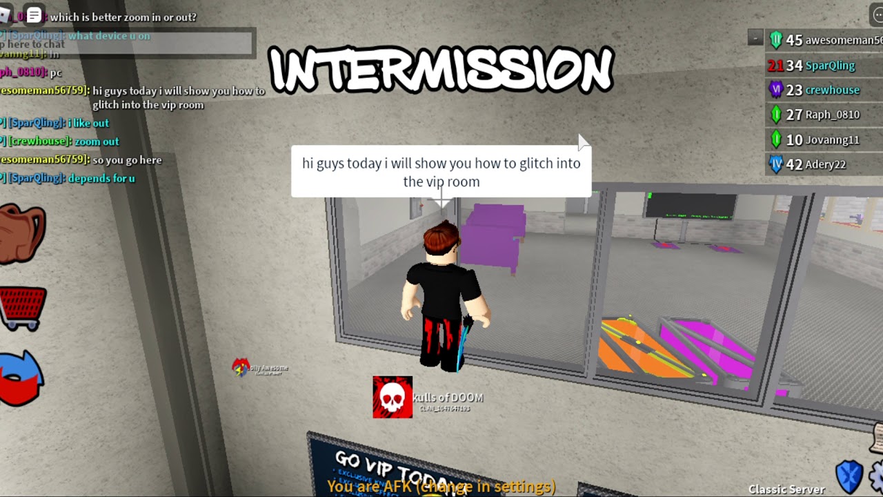 roblox assassin how to glitch into vip room - YouTube