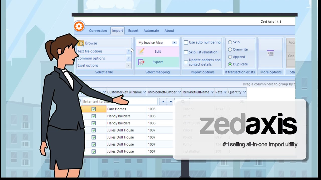 Zed Axis - smarter importing into QuickBooks Online - YouTube