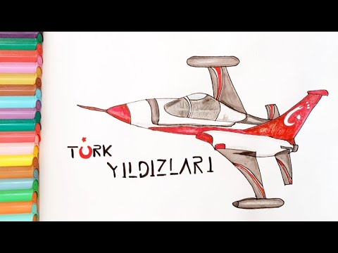Türk Yıldızları Uçağı Çizimi - Savaş Uçağı Çizimi - Kolay Savaş Uçağı Çizimi