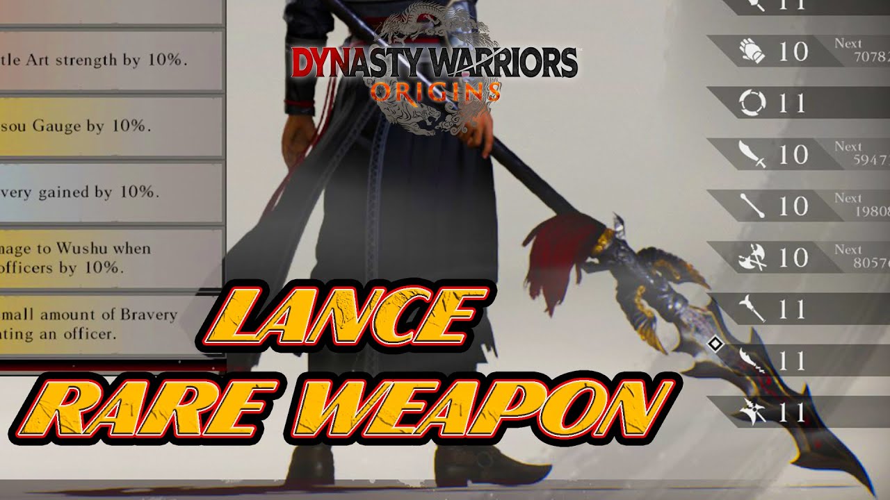 Lance (Rare Weapon) - Dynasty Warriors: Origins - YouTube