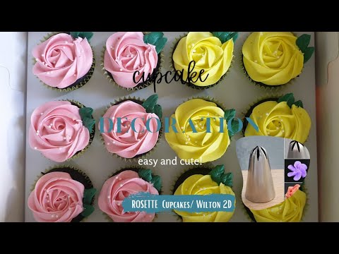 Rosette Cupcakes using Wilton 2D Piping Tip | Asli TV - YouTube