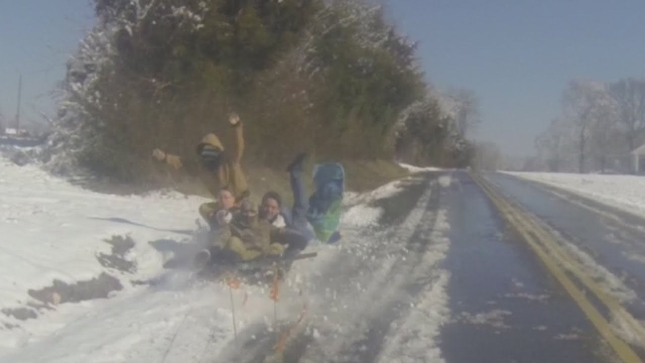 Redneck Sledding FAIL - YouTube