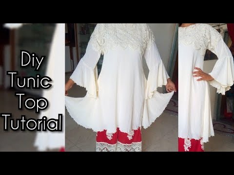 DIY Designer Tunic Top Cutting & Stitching | Latest Tunic Top Design ...