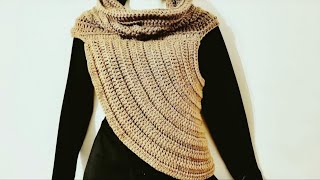 ASYMMETRICAL CROCHET VEST easy and warm