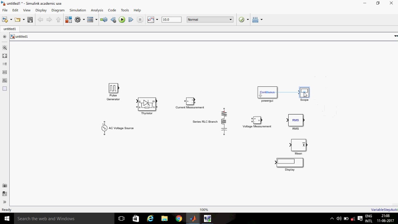 SIMULINK MODEL FOR SINGLE PHASE HALF WAVE RECTIFIER - YouTube