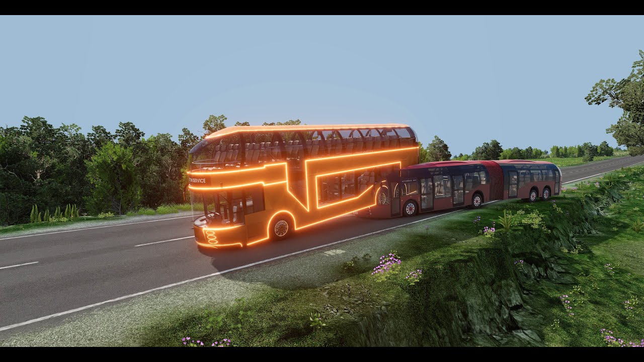 Epic Battle Big & Small Lightning Pixar bus with Big Wheels in BeamNG ...