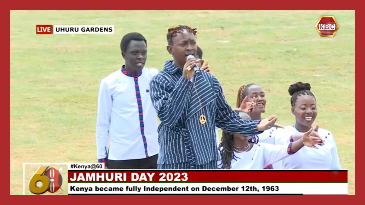 Eric Wainaina performs his famous "Daima Mkenya" at Uhuru Gardens ...