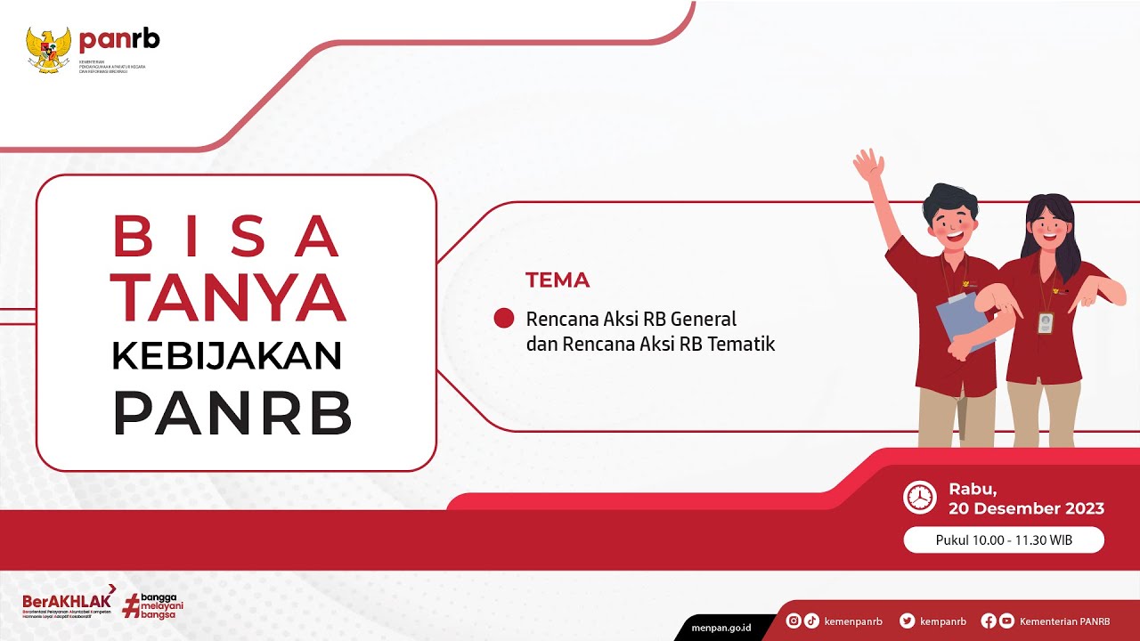 [LIVE] Bisa Tanya Kebijakan PANRB: Rencana Aksi RB General dan Rencana ...
