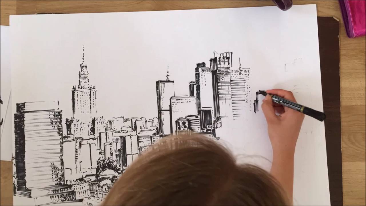 Drawing Time Lapse: Warsaw - YouTube