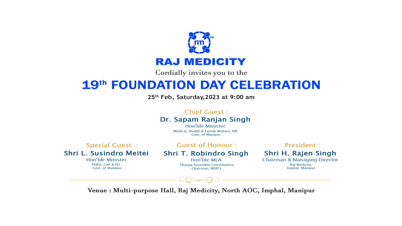 19th Foundation Day Celebration of Raj Medicity - YouTube