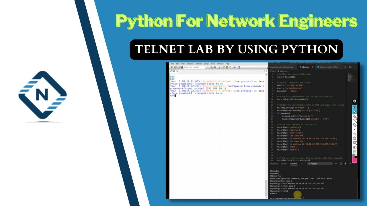 Python For Network Engineer Telnet Lab By Using Python Video 18 8900