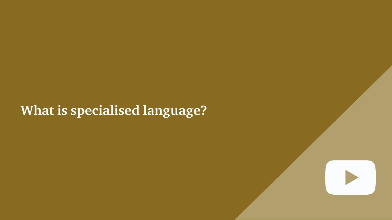Introduction to Specialised Language - YouTube