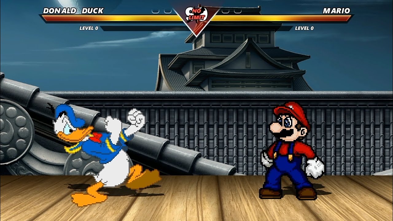 DONALD DUCK vs MARIO - High Level Awesome Fight!!!! - YouTube