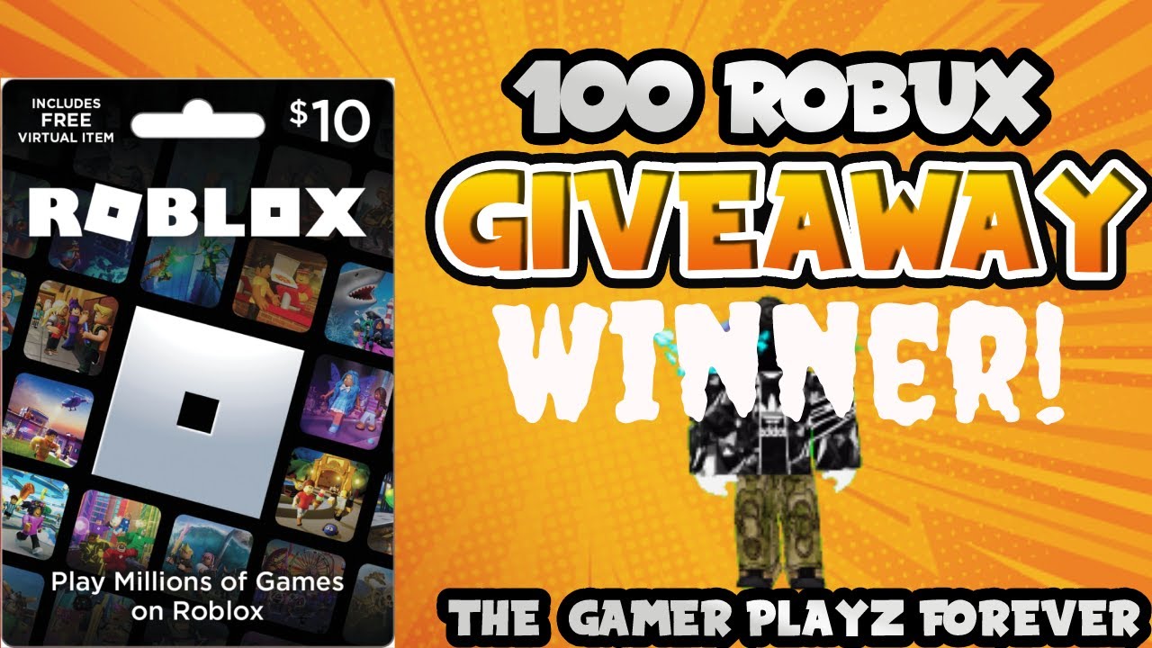 100 Robux Giveaway Winner! - YouTube