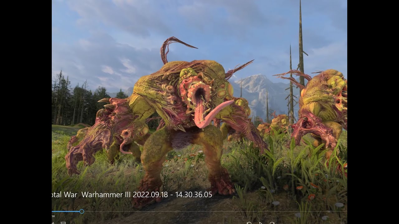 Total War Warhammer3 【Chaos Spawn of Nurgle】 Combat motion #トータルウォーウォー ...