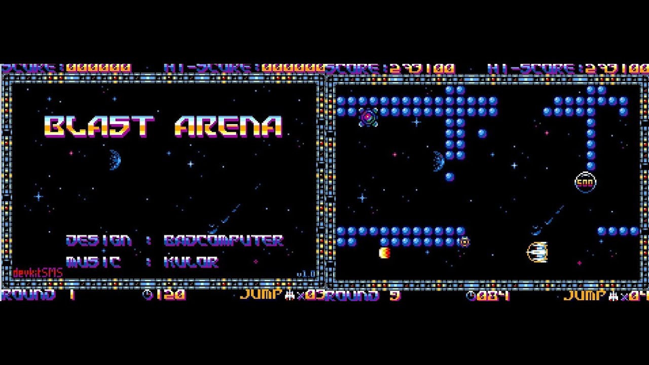 Blast Arena (Homebrew) SEGA Master System - Walkthrough - YouTube