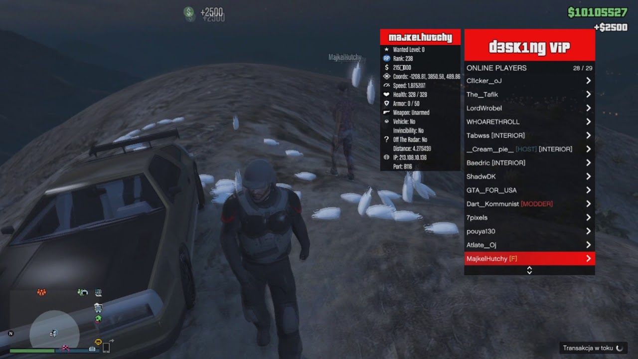 GTA V PC ONLINE 1.42 D3SKING MOD MENU 9.9.2 (MONEY DROP SERVICE) (SAFE ...