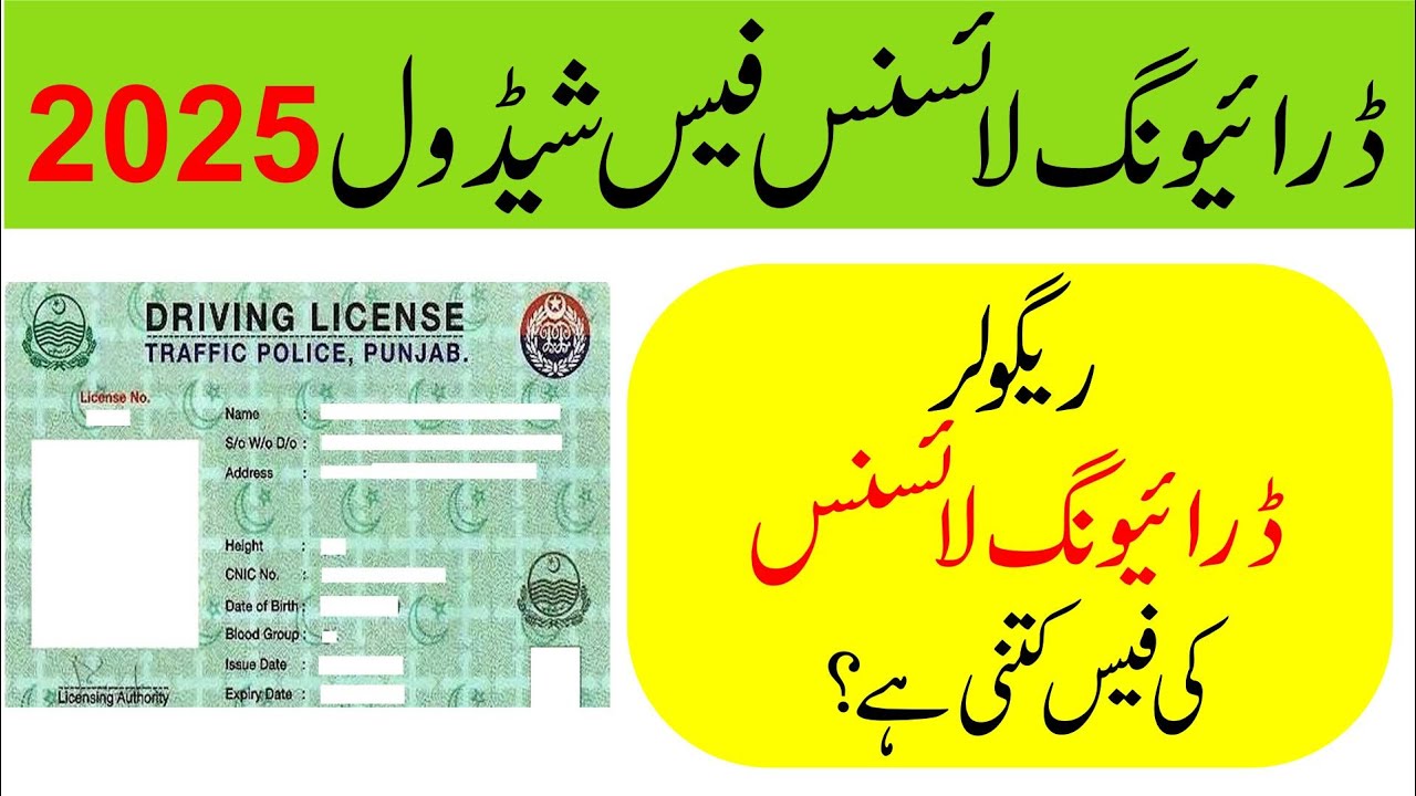 Driving Licence Regular and International Fee Schedule 2025 - YouTube