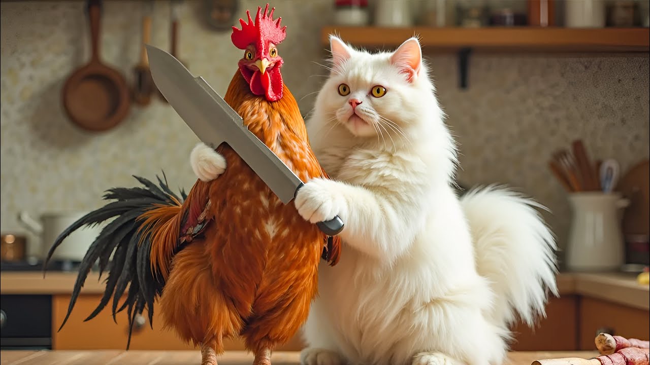 Cat-Chef Makes delicious Food / Cat Cooking Food / Cute And Funny Cat ...