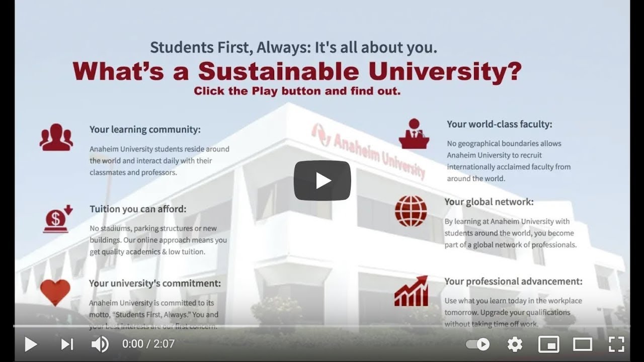 Anaheim University: A Sustainable University - YouTube