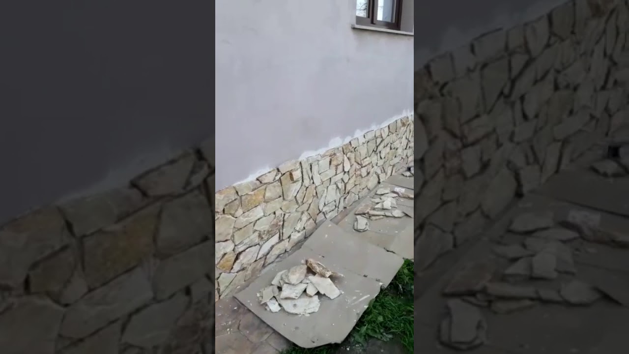 Placare soclu casa cu piatra naturala - YouTube