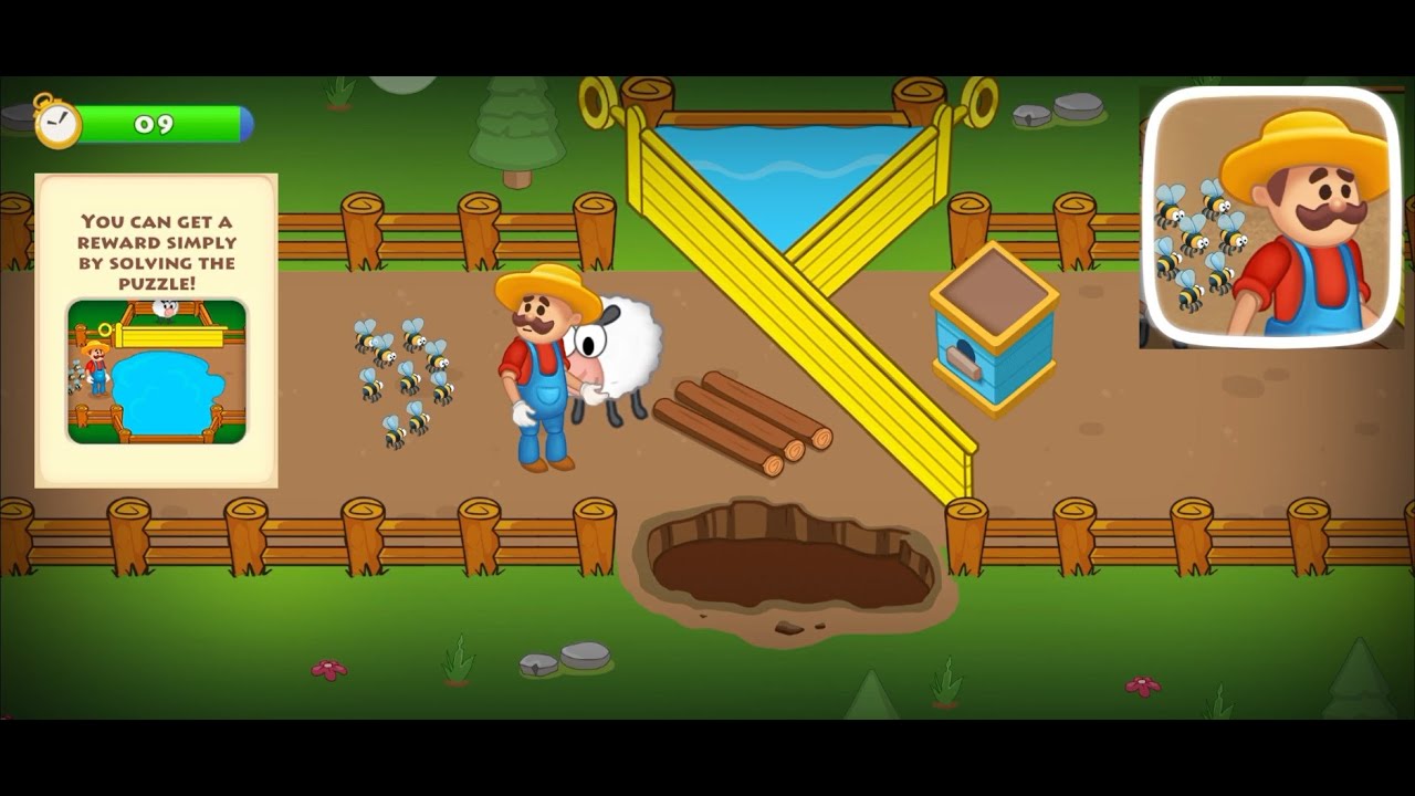 Township Mini Game Ads. Save the Farmer & Sheep From Bees. Pull The Pin ...