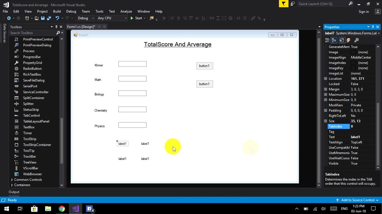 C# Create application to find total score and average - YouTube