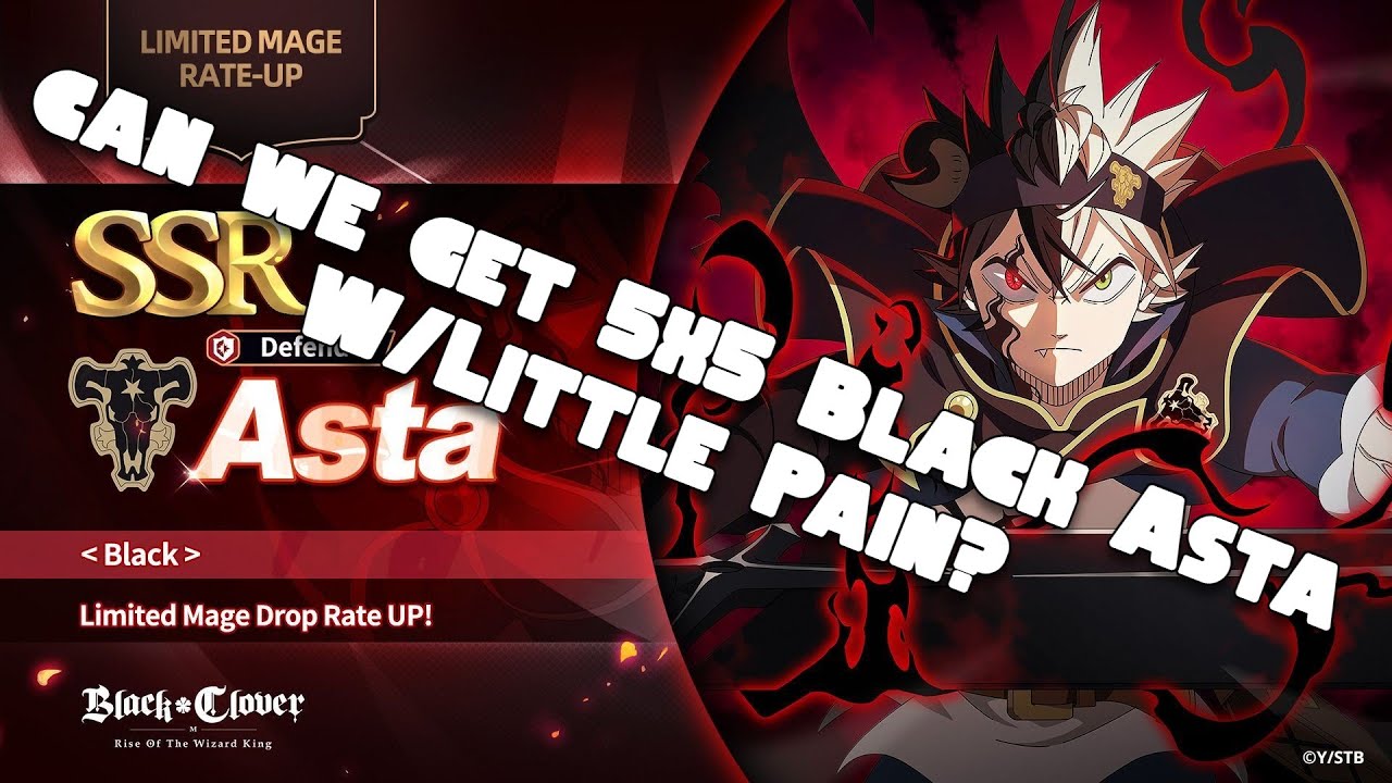 Black Asta Arrives! Can We Get 5x5 w/ Little Pain? Black Clover Mobile ...