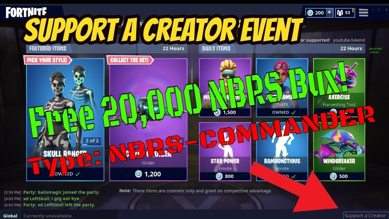 Fortnite / Enter My Support A Creator Tag For Free 20,000 NBRS Bux! 🎁 ...