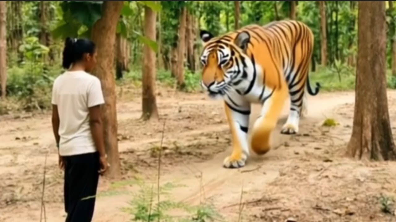 Tiger Attack On Village Girl in the forest tiger Attack man in forest ...