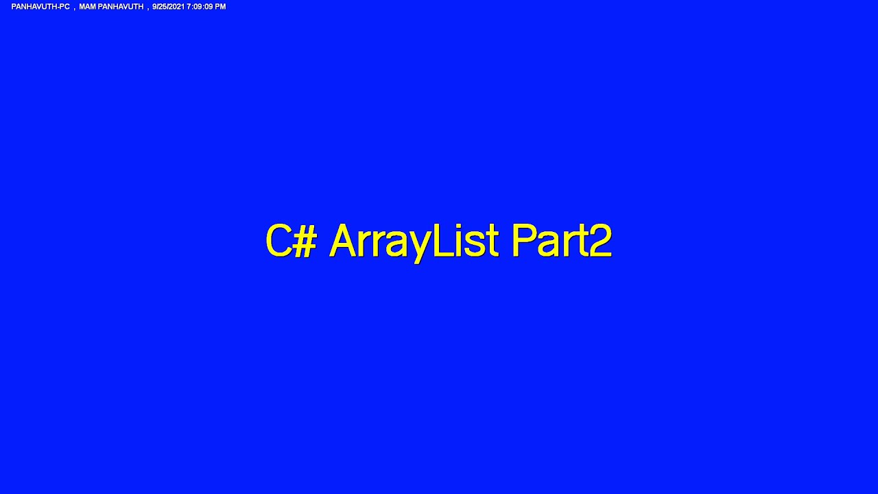 C Arraylist Part2 Youtube 1754