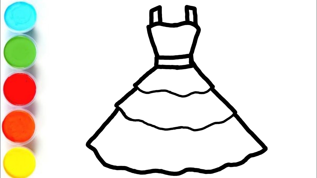 How to Draw A Frock | How to Draw a Dress | Dress Drawing | let's draw ...