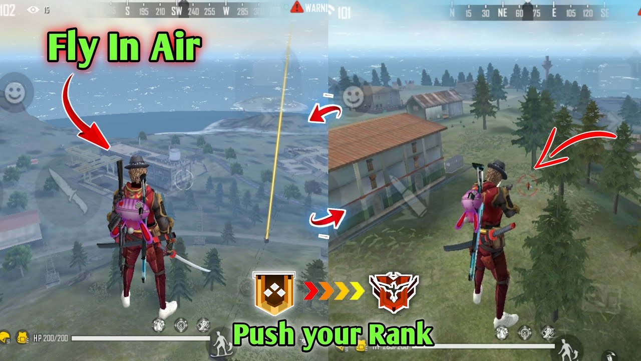 FREE FIRE NEW FLYING GLITCH IN BERMUNDA MAP / BOOYAH IN AIR /MILU KI ...